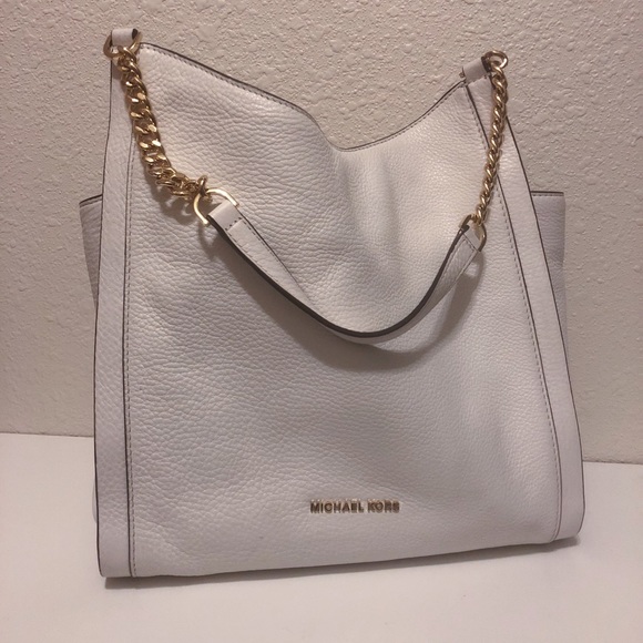 Michael Kors | Bags | White Michael Kors Medium Chain Tote | Poshmark
